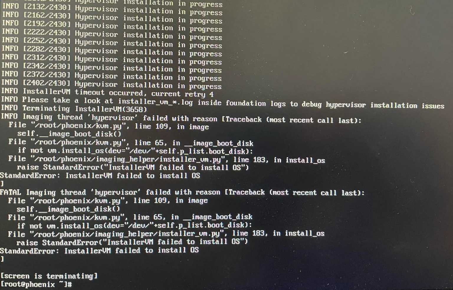 Nutanix – Installer timeout, retrying at [2402/2430] – BinaryVikings.io